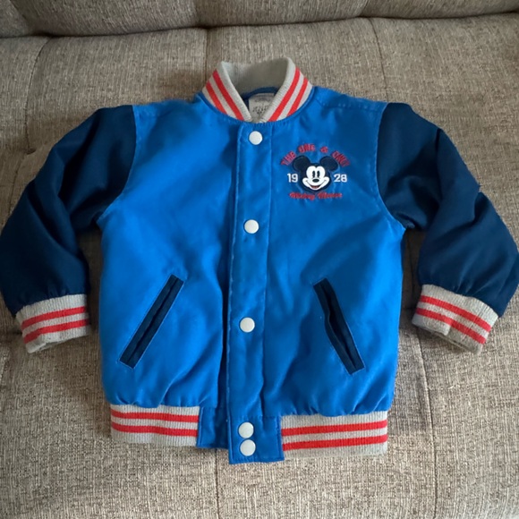 Disney | Jackets & Coats | Mickey Mouse Varsity Style Jacket W ...